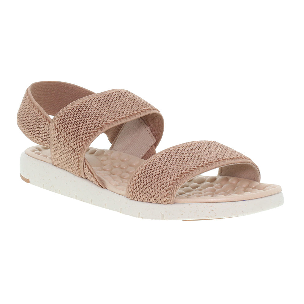 Sandale plate ultra-douce avec double bride élastique pour femmes ...